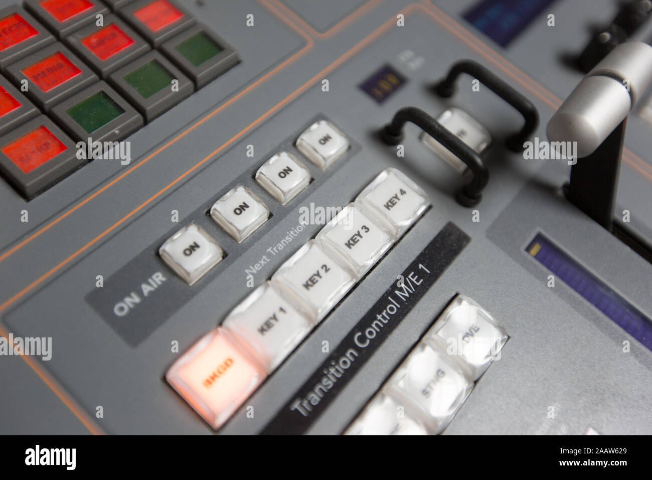 Broadcast studio video and audio switcher mixer Stock Photo - Alamy