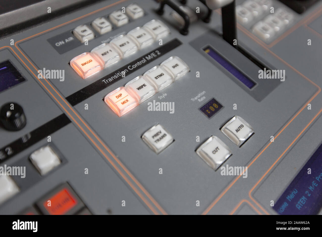 Broadcast studio video and audio switcher mixer Stock Photo - Alamy
