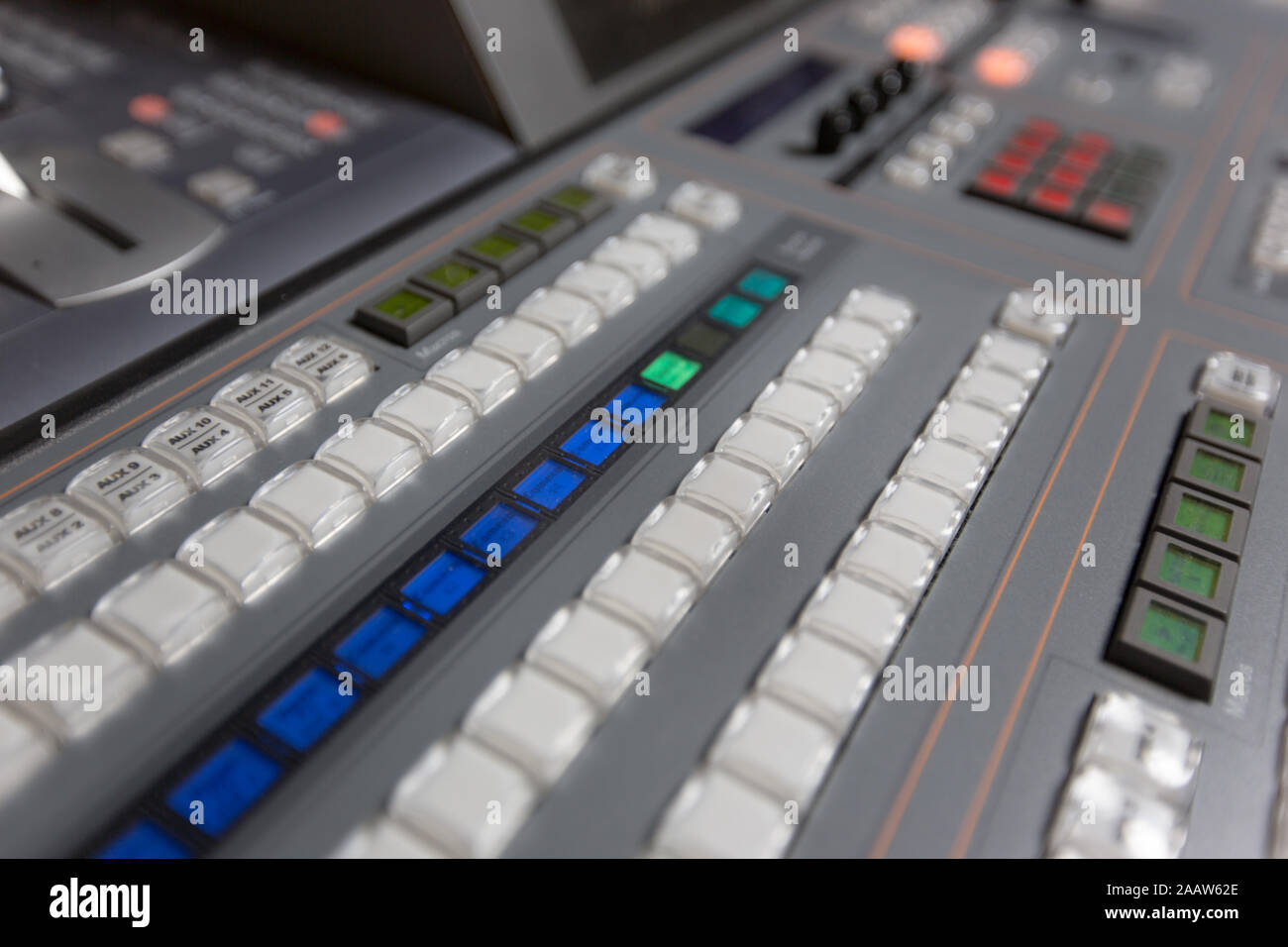 Broadcast studio video and audio switcher mixer Stock Photo - Alamy