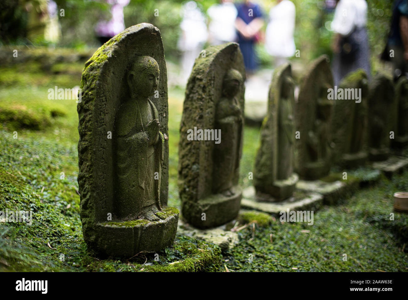 Small statues of a Tokyo temple, Japan Stock Photo - Alamy