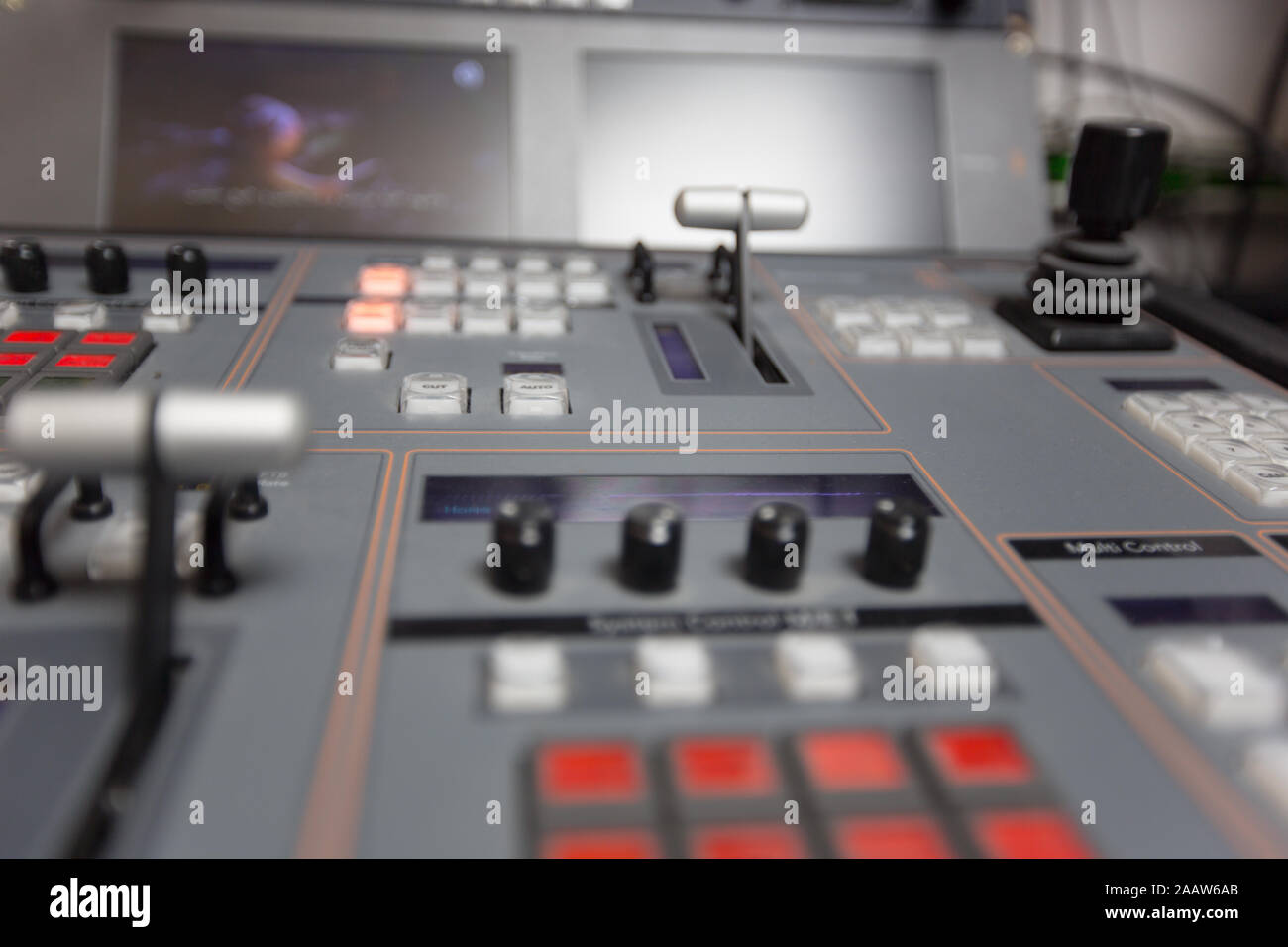Broadcast studio video and audio switcher mixer Stock Photo - Alamy