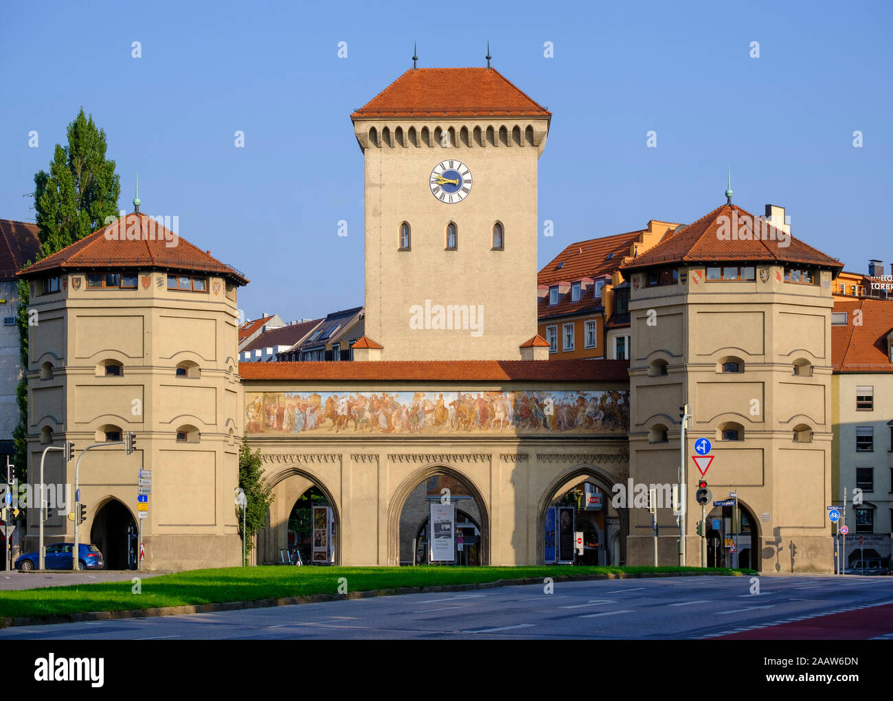 Germany, Bavaria, Upper Bavaria, Munich, Isartor medieval city gate ...