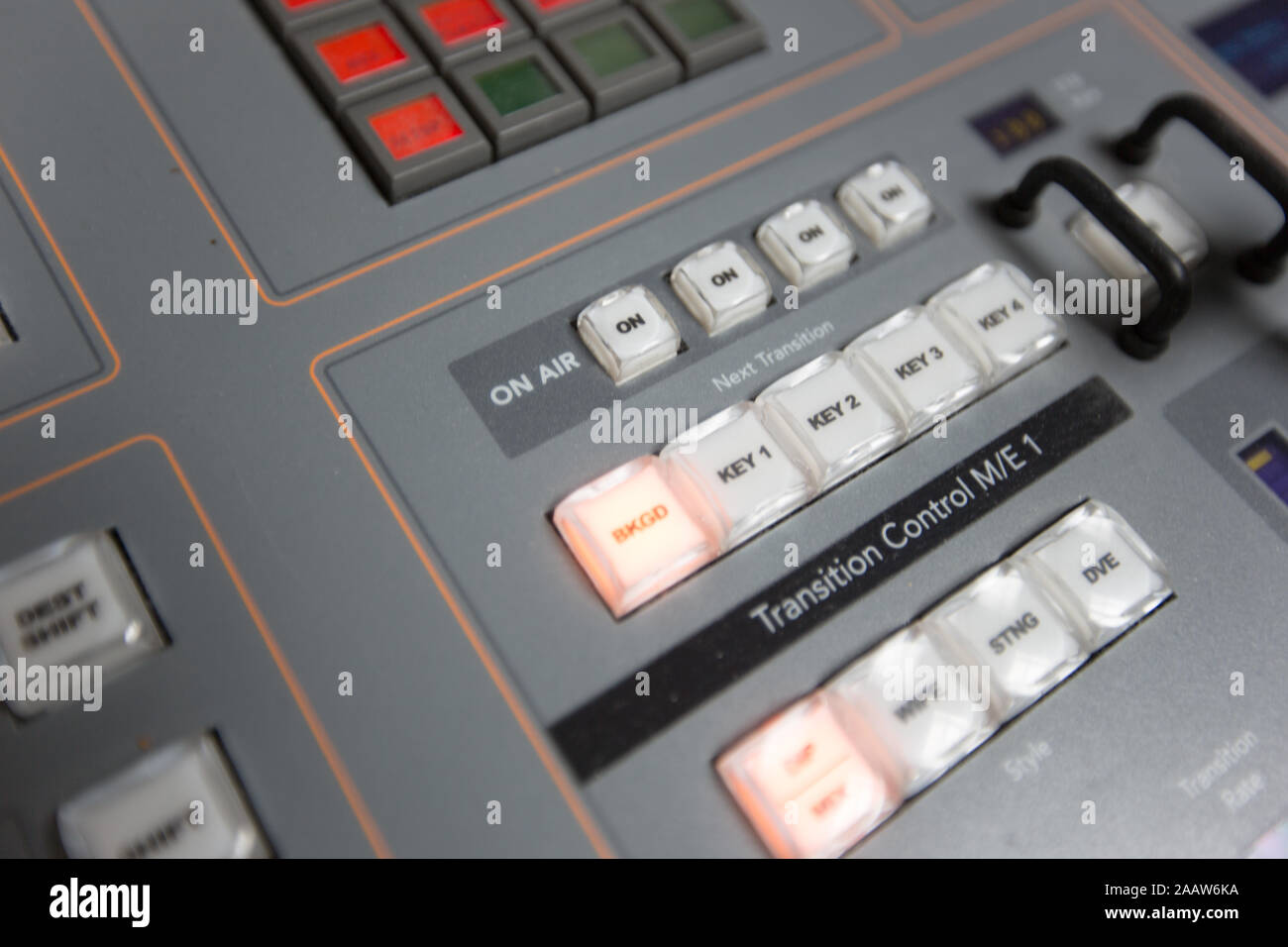 Broadcast studio video and audio switcher mixer Stock Photo - Alamy