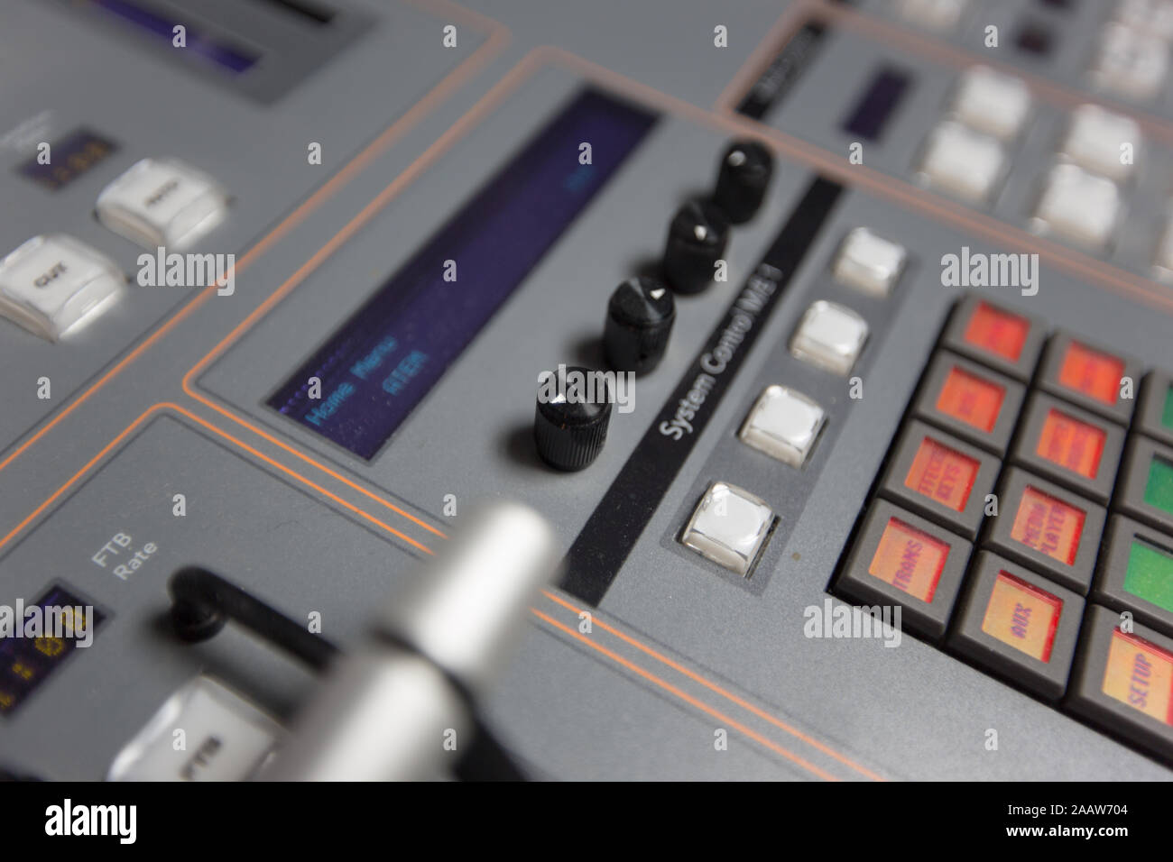Broadcast studio video and audio switcher mixer Stock Photo - Alamy