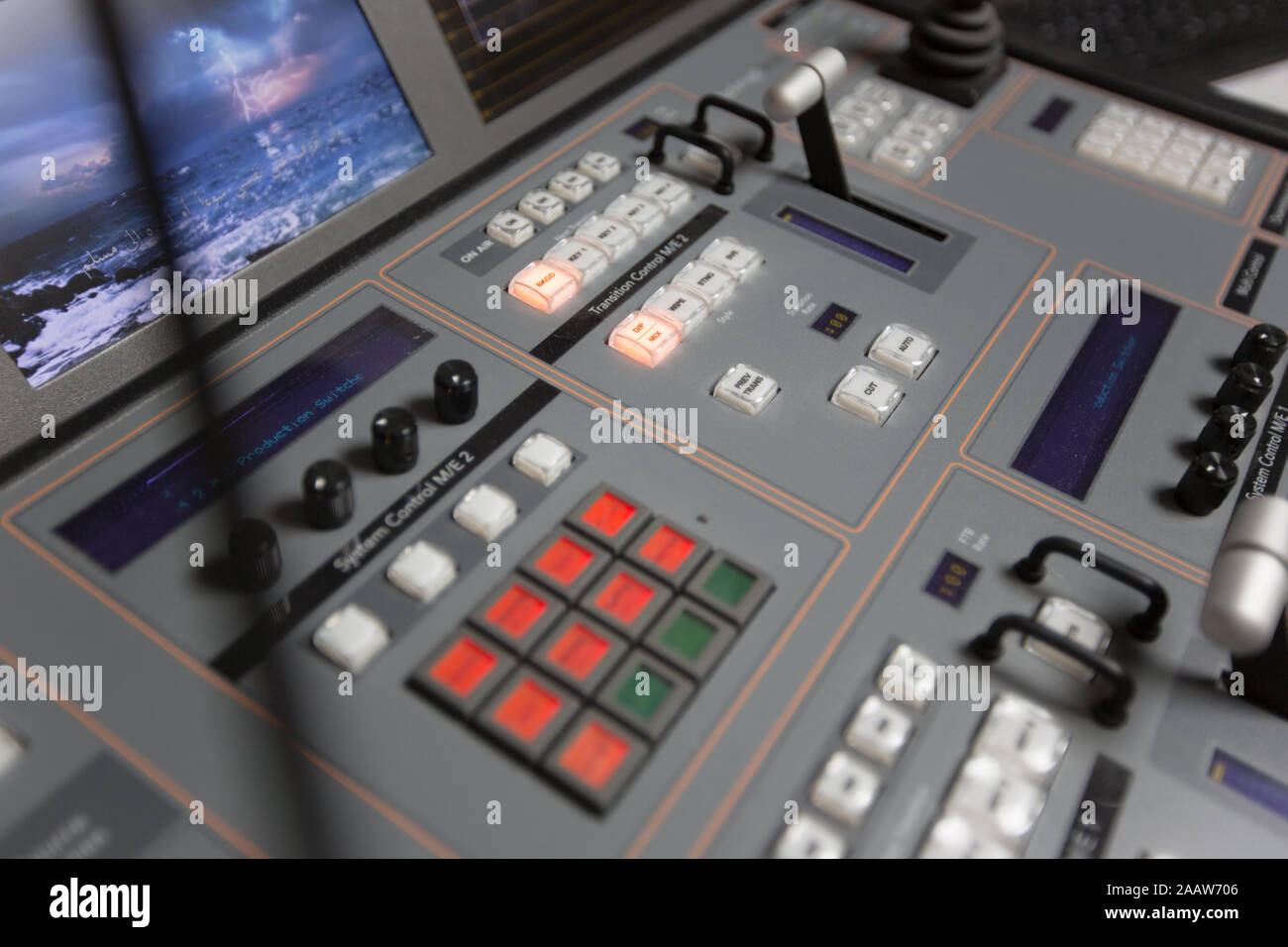 Broadcast studio video and audio switcher mixer Stock Photo - Alamy