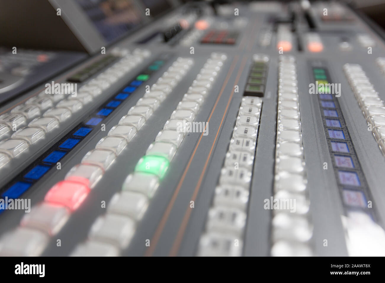 Broadcast studio video and audio switcher mixer Stock Photo - Alamy