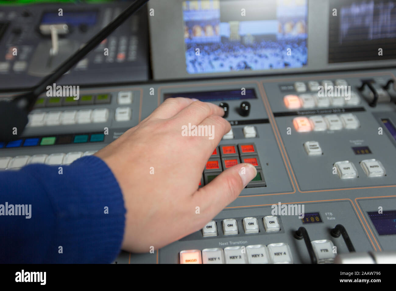 Broadcast studio video and audio switcher mixer Stock Photo - Alamy