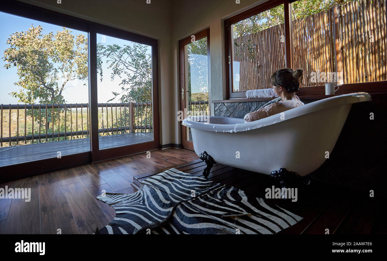 Woman enjoying relaxing bubble hi-res stock photography and images - Alamy