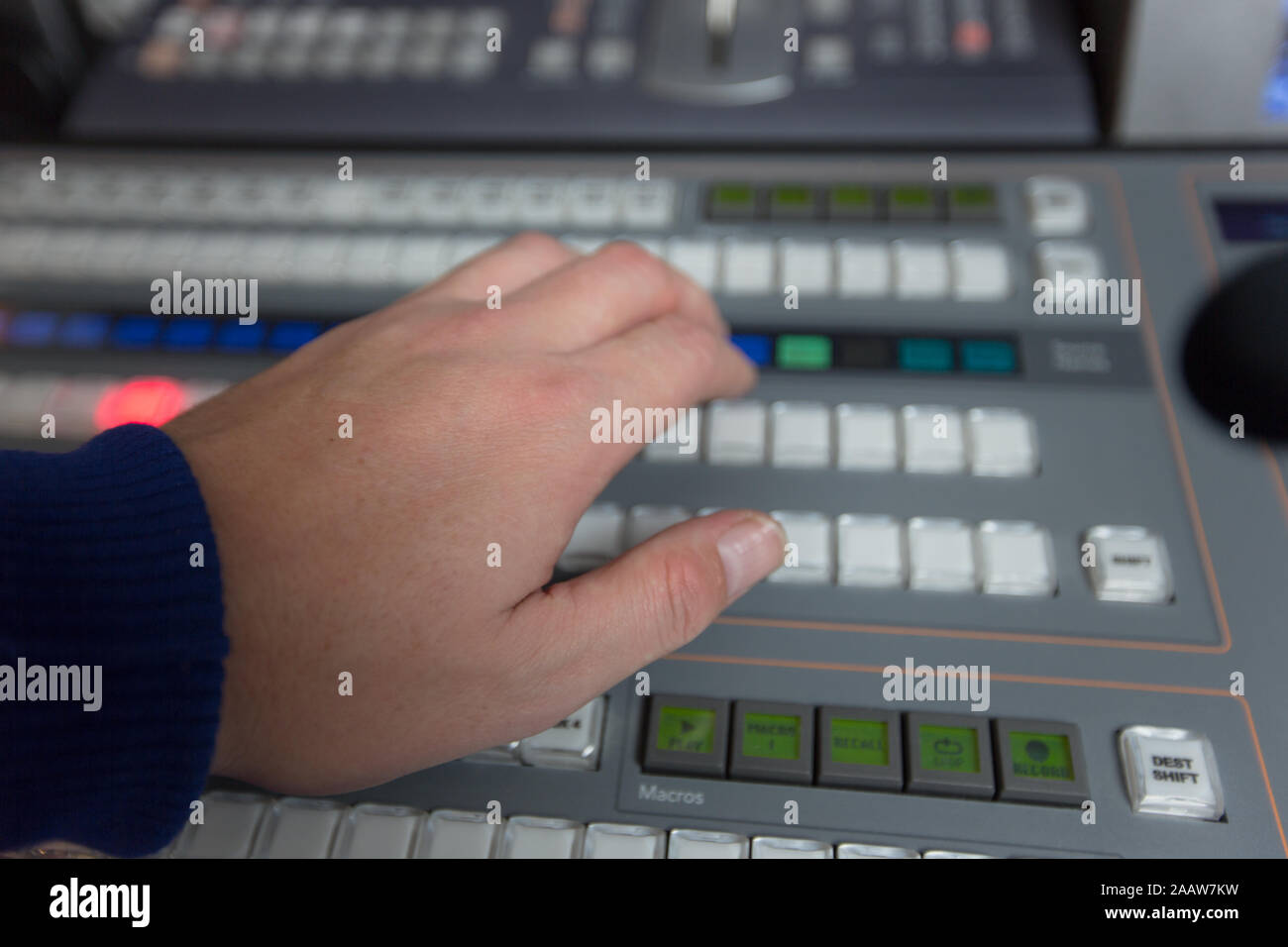 Broadcast studio video and audio switcher mixer Stock Photo - Alamy
