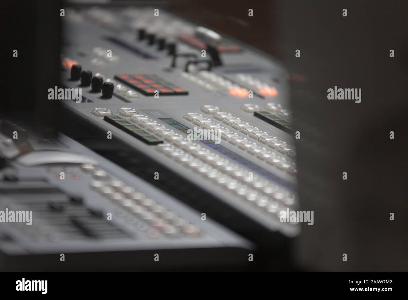 Broadcast studio video and audio switcher mixer Stock Photo - Alamy