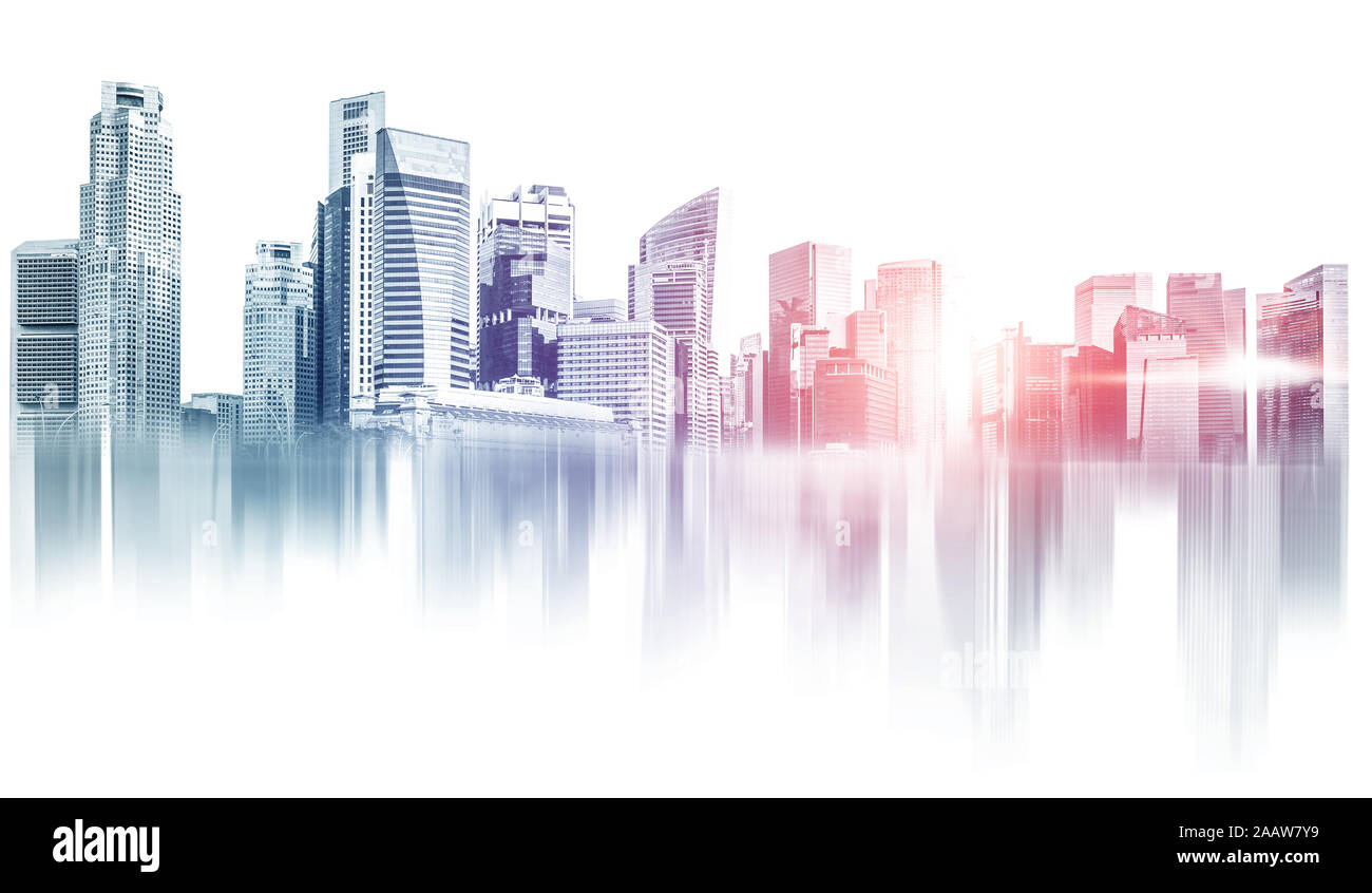 Modern financial city Cut Out Stock Images & Pictures - Alamy