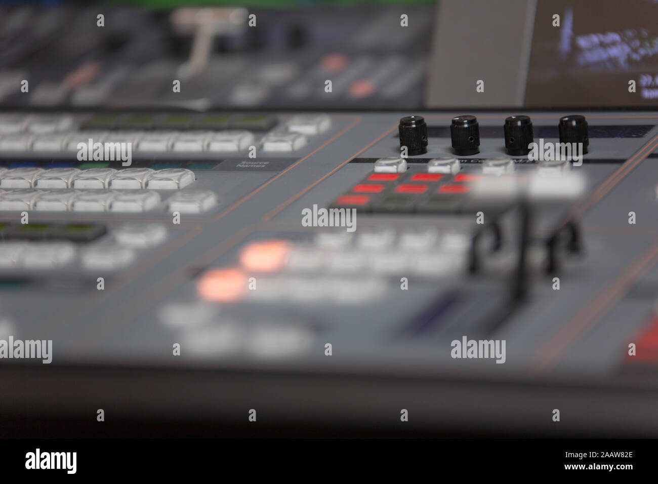 Broadcast studio video and audio switcher mixer Stock Photo - Alamy