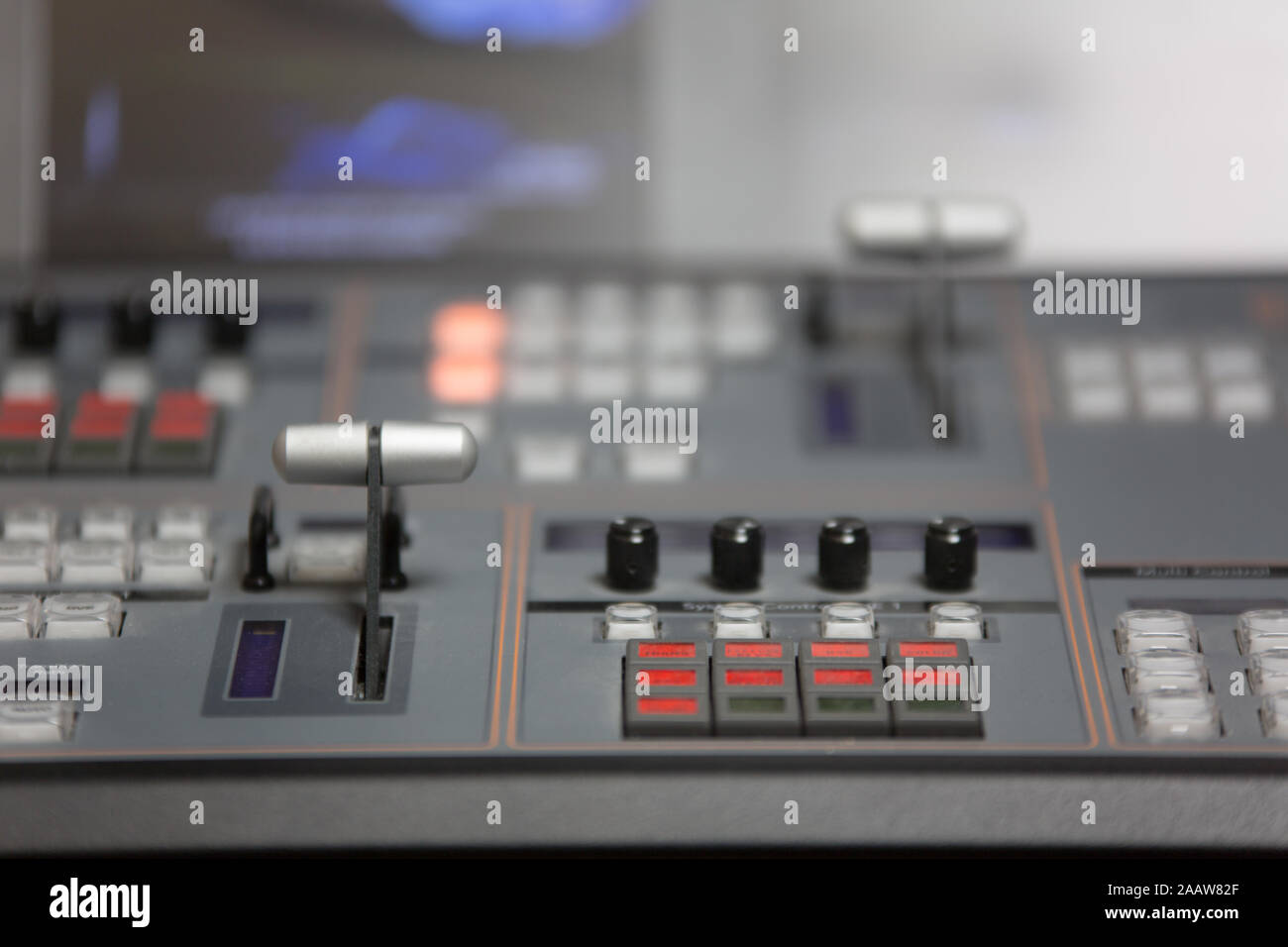 Broadcast studio video and audio switcher mixer Stock Photo - Alamy