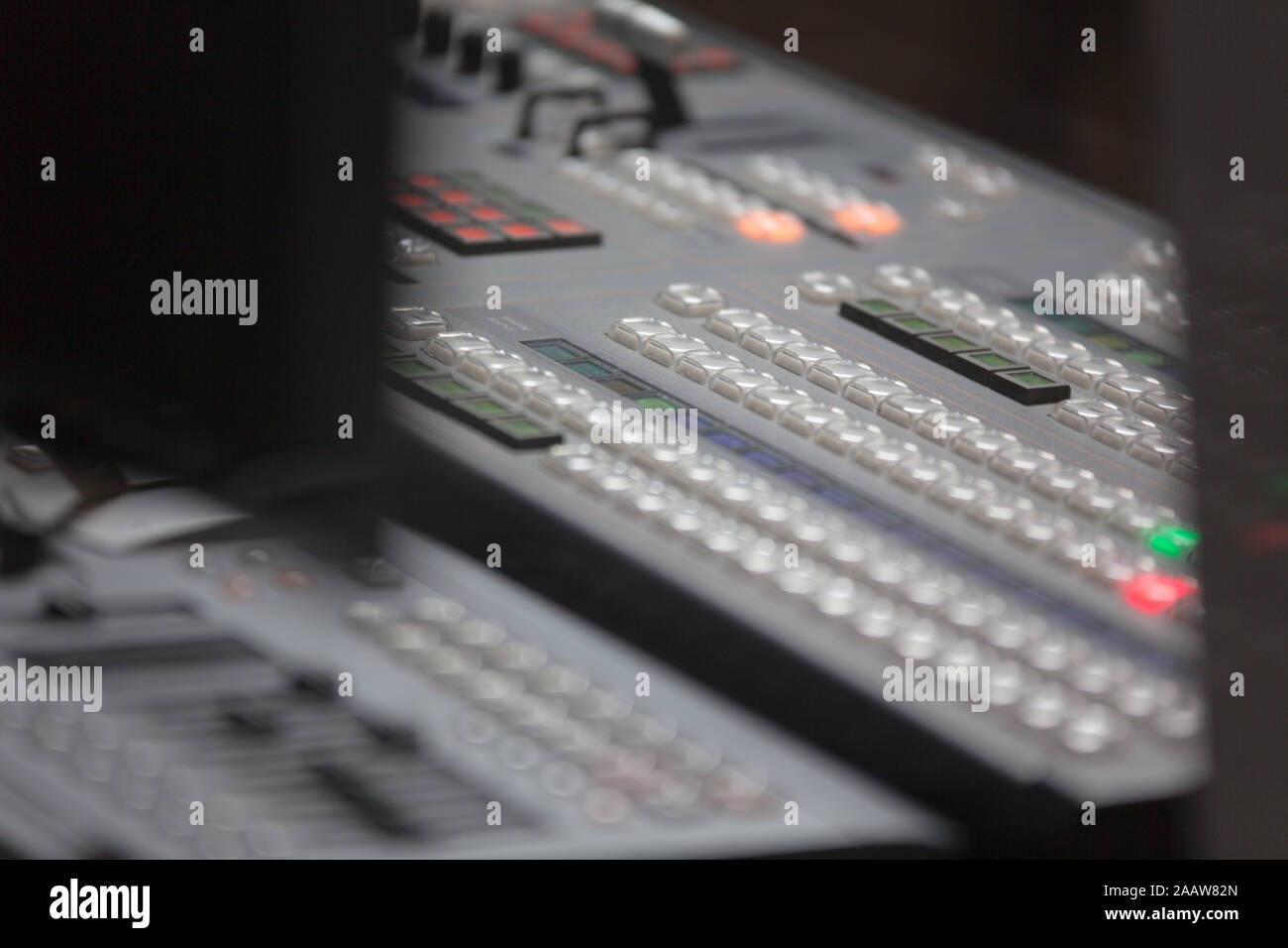 Broadcast studio video and audio switcher mixer Stock Photo - Alamy