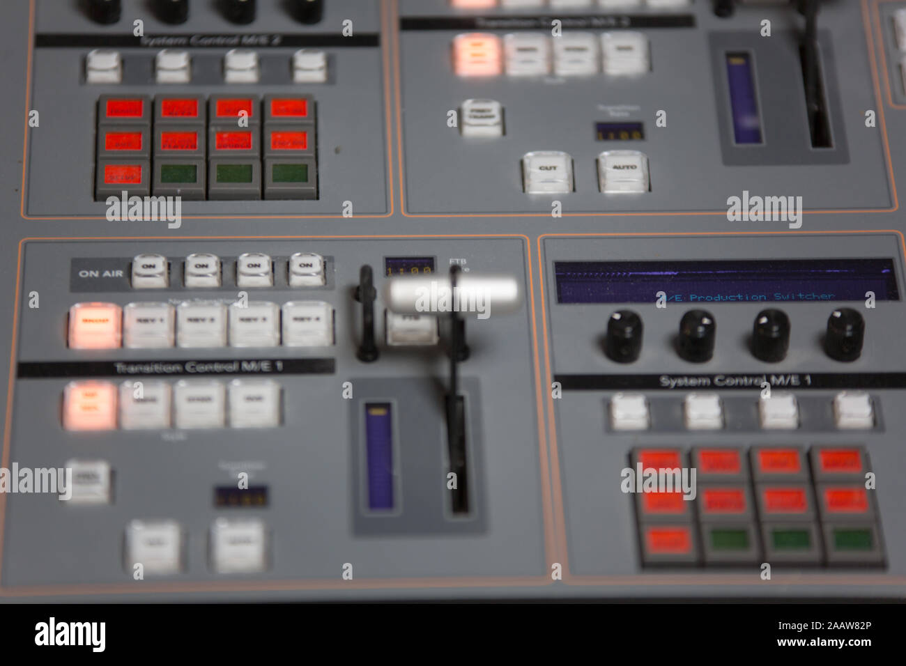 Broadcast studio video and audio switcher mixer Stock Photo - Alamy