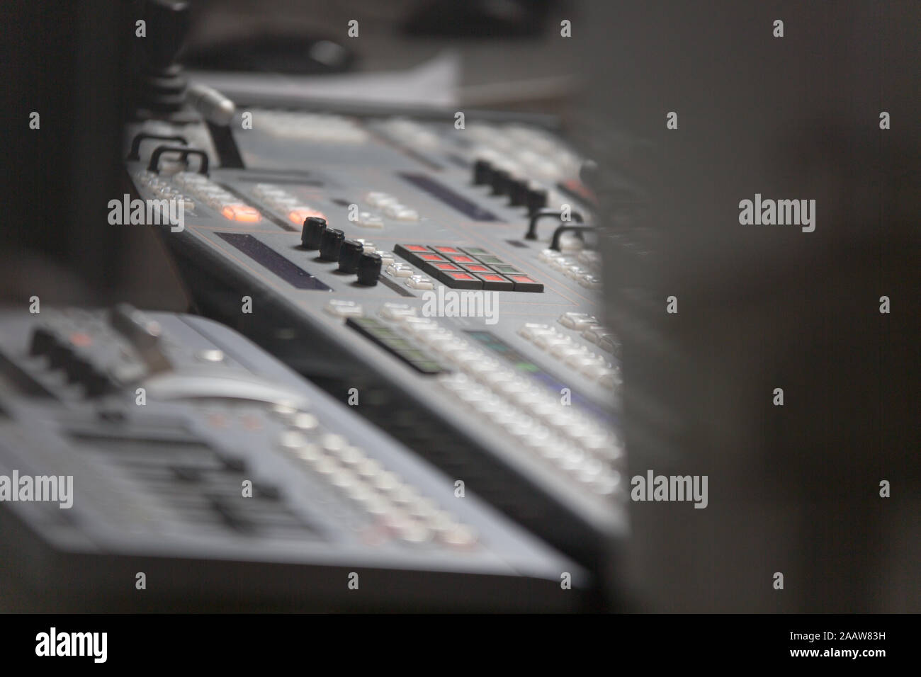 Broadcast studio video and audio switcher mixer Stock Photo - Alamy