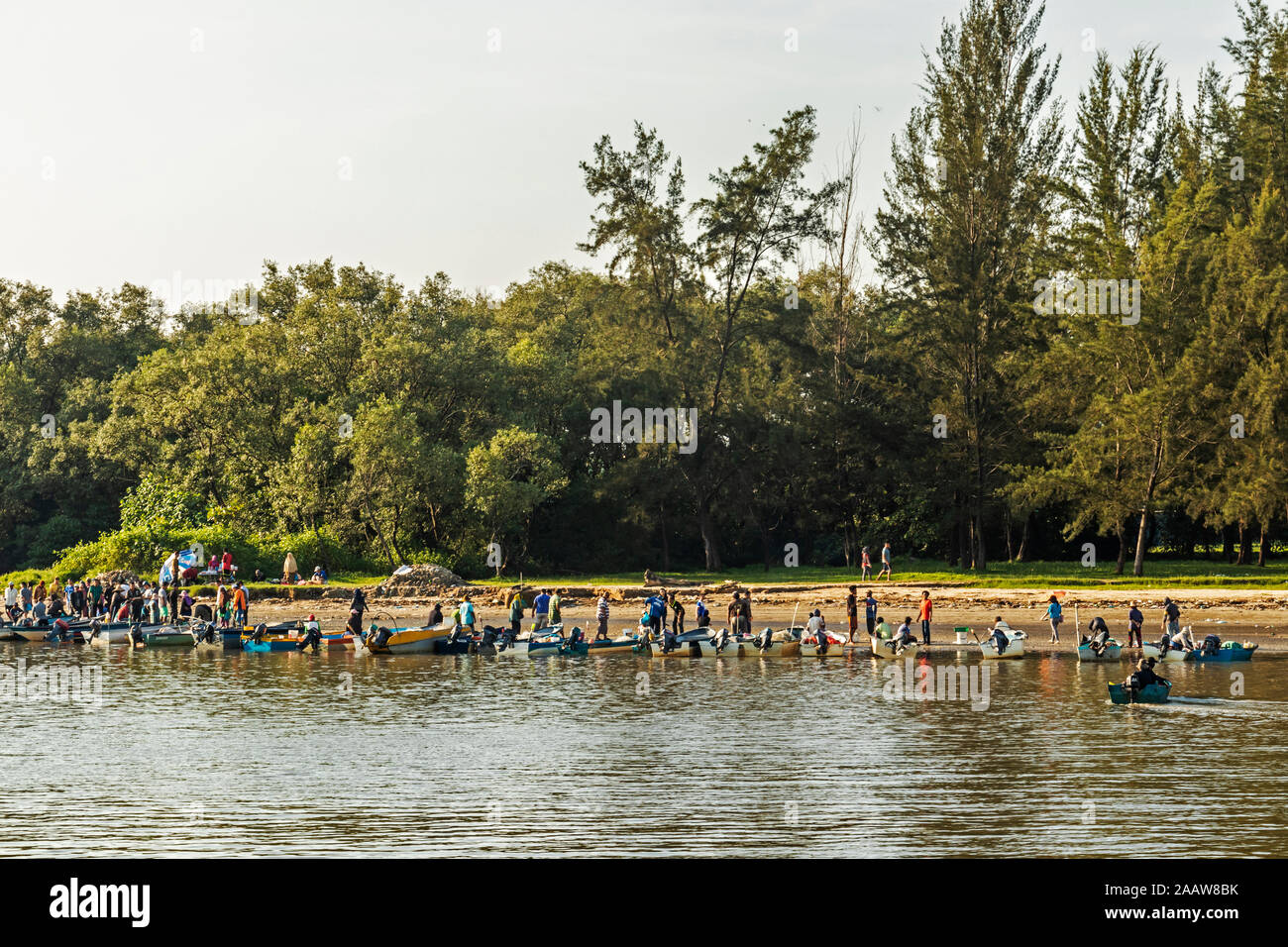 Fishing community and local community buying and selling fish near ...