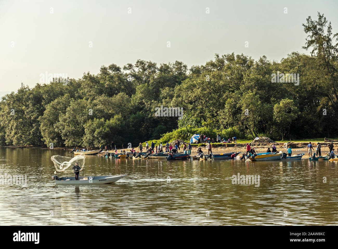 Fishing community and local community buying and selling fish near ...