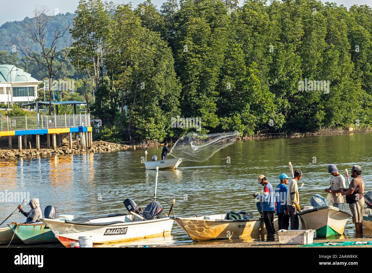 Fishing community and local community buying and selling fish near ...