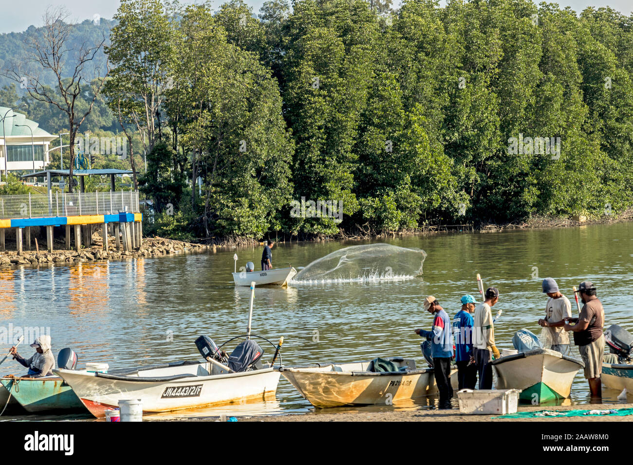 Fishing community and local community buying and selling fish near ...