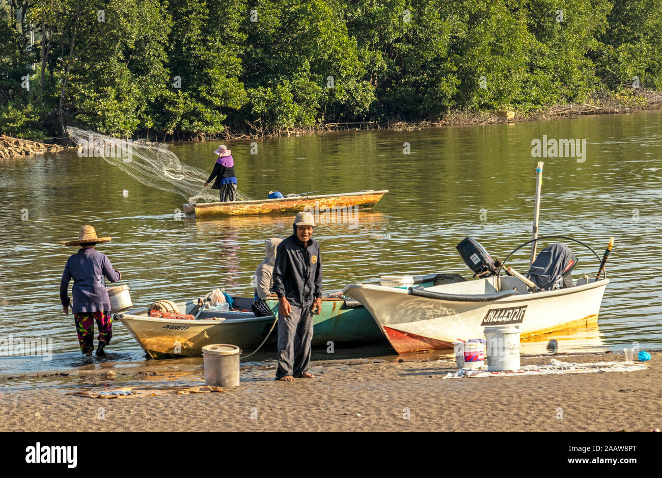 Fishing community and local community buying and selling fish near ...