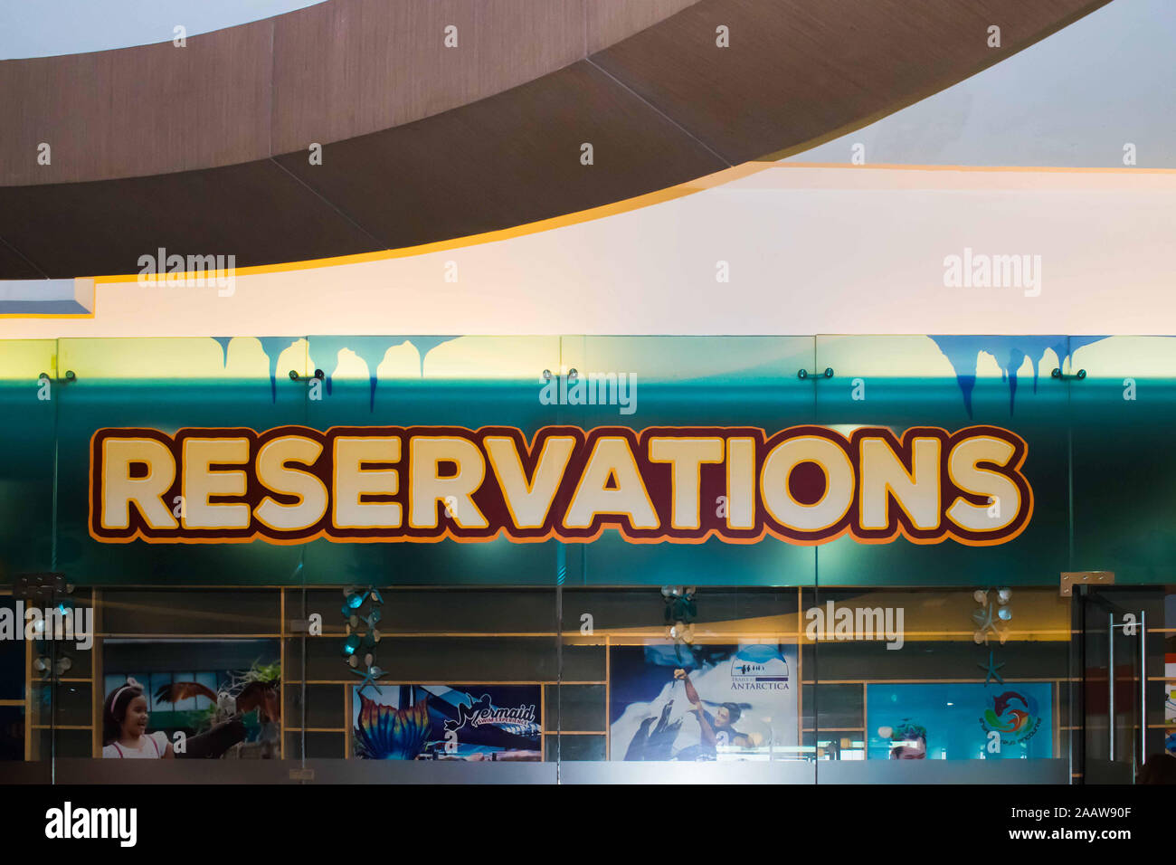 OCT. 26, 2019-MANILA PHILIPPINES : Ticket reservations signage at the ...