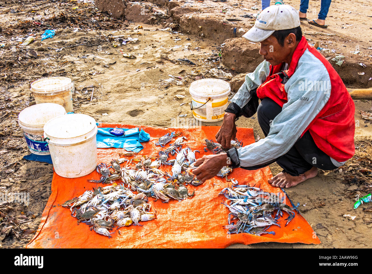 Fishing community and local community buying and selling fish near ...