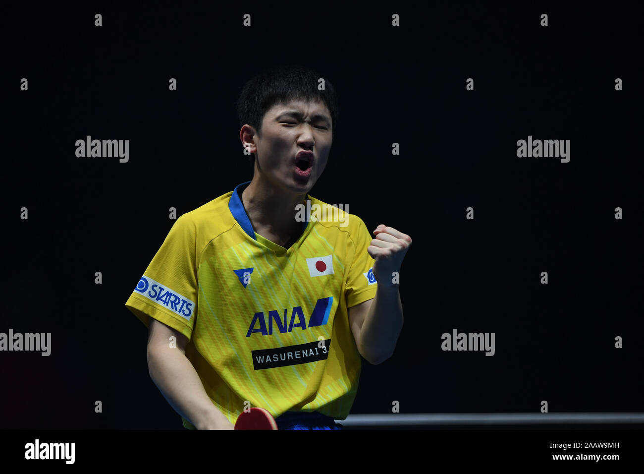 Tampines Walk, Singapore. 24th Nov, 2019. Tomokazu Harimoto (JPN), Nov 24, 2019 - Table Tennis ...