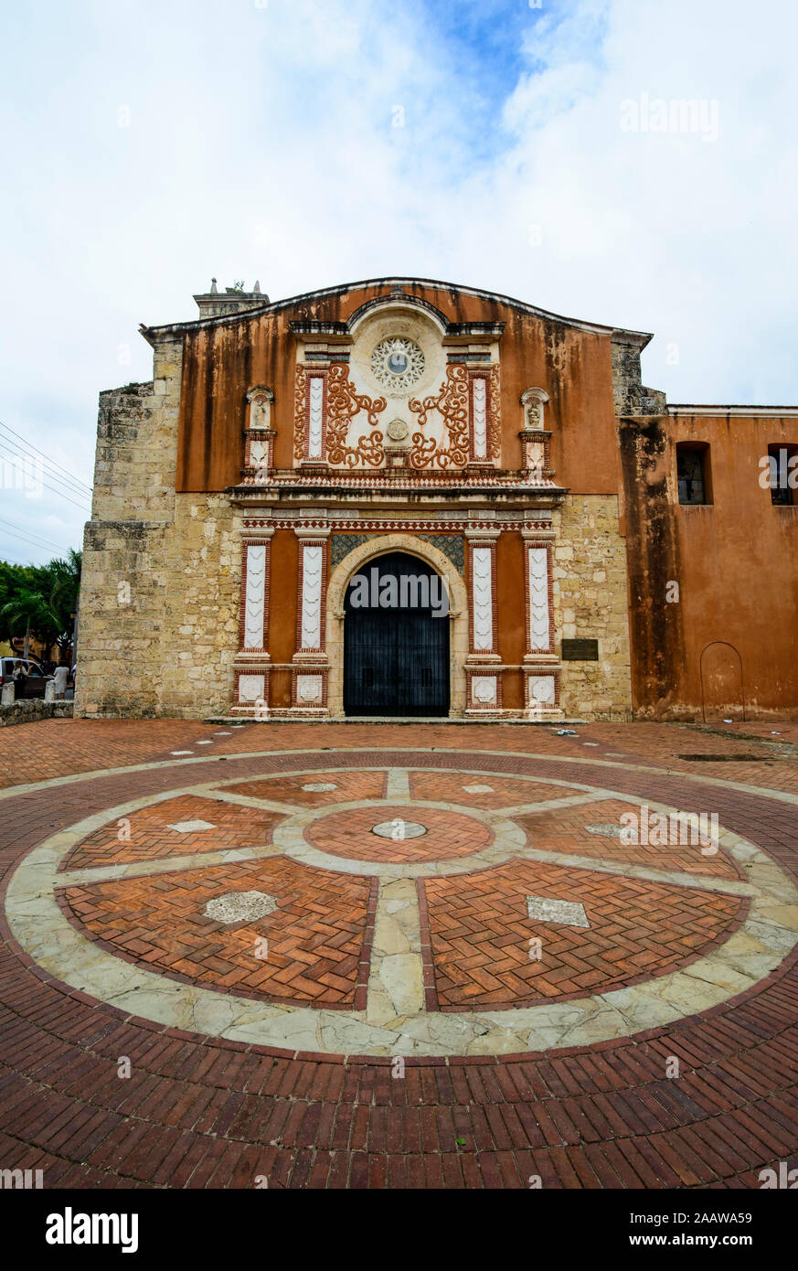 Exterior of Dominican Church and Convent against cloudy sky, Santo ...