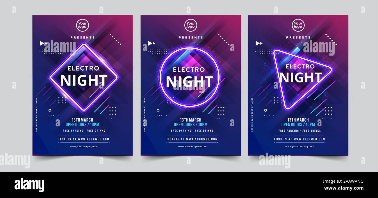 Dance Club Night Party Flyer Brochure Layout Template. Club Party ...