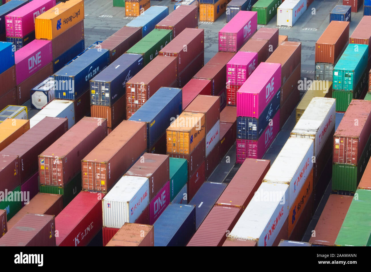 Freight shipping containers at the docks Stock Photo - Alamy