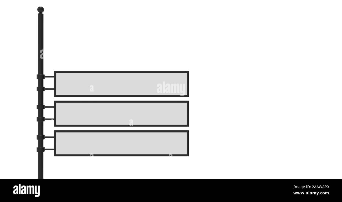 empty sign board 3D Rendering Stock Photo - Alamy