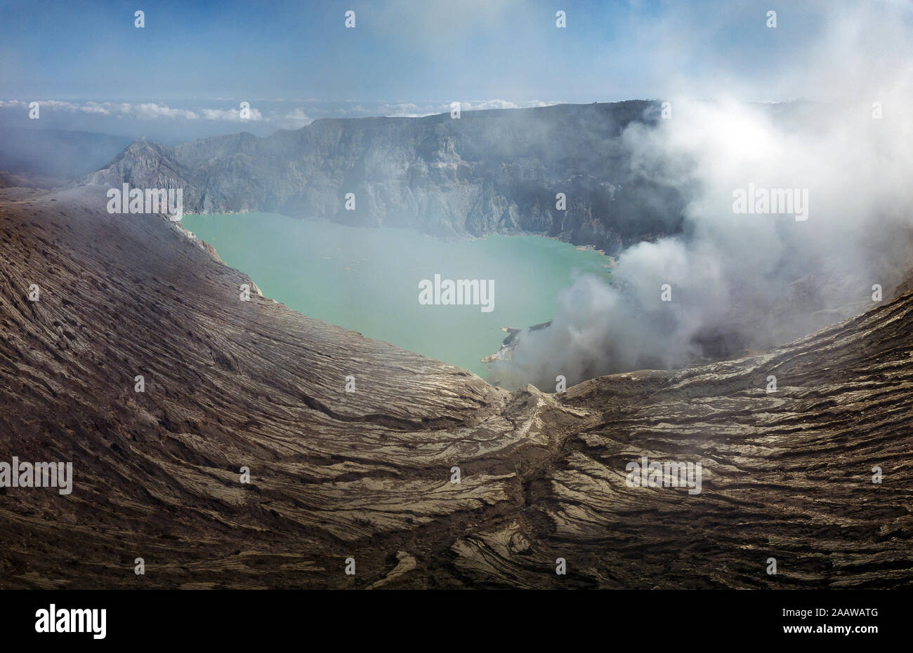 Indonesia, Java, aerial view of Ijen volcano Stock Photo - Alamy