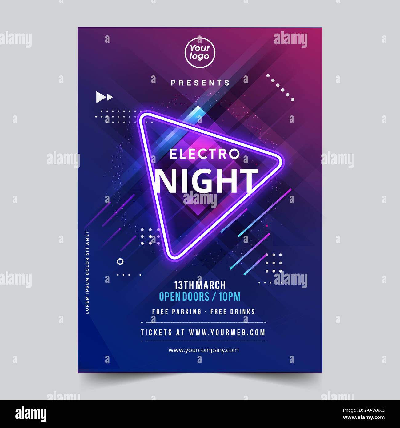 Dance Club Night Party Flyer Brochure Layout Template. Club Party ...