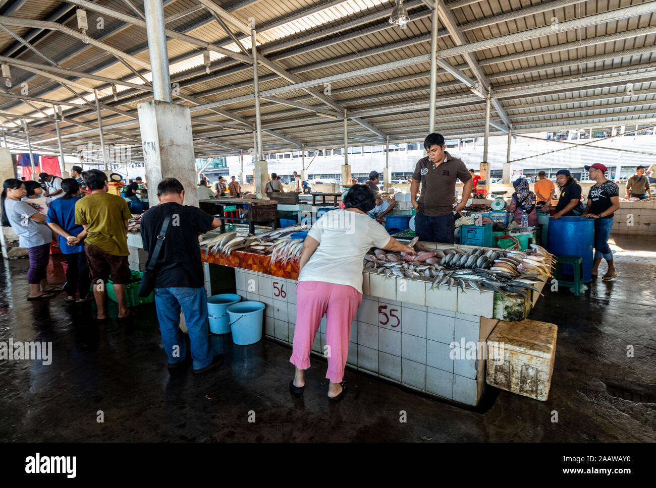 Life at Kota Kinabalu fish market Sabah Malaysia Borneo Stock Photo - Alamy