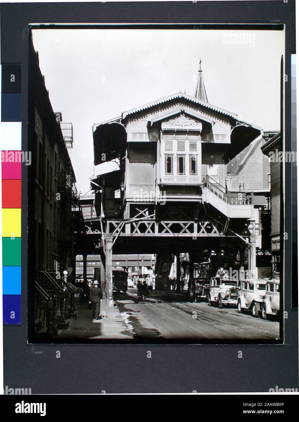 El' station, Ninth Avenue Line, Christopher and Greenwich Streets ...