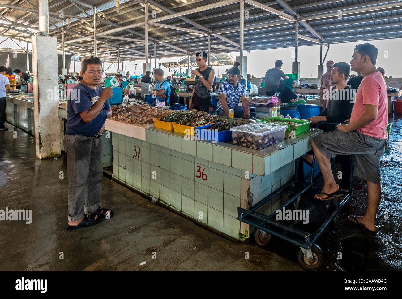 Life at Kota Kinabalu fish market Sabah Malaysia Borneo Stock Photo - Alamy