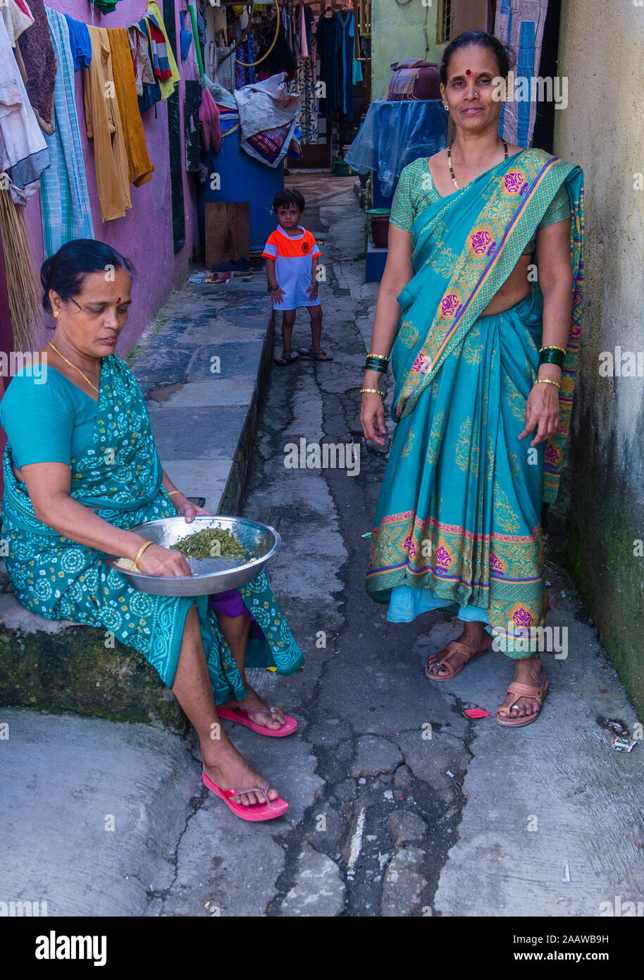 Portrait of an Indian women in Asalfa neighborhood in Ghatkopar, a ...