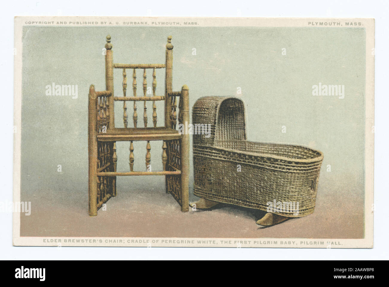 Elder Brewster's Chair; Cradle of Peregrine White, The First Pilgrim ...