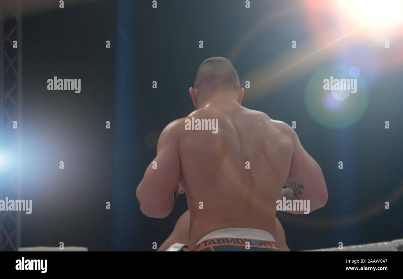 Professional boxer fight during match Stock Photo - Alamy