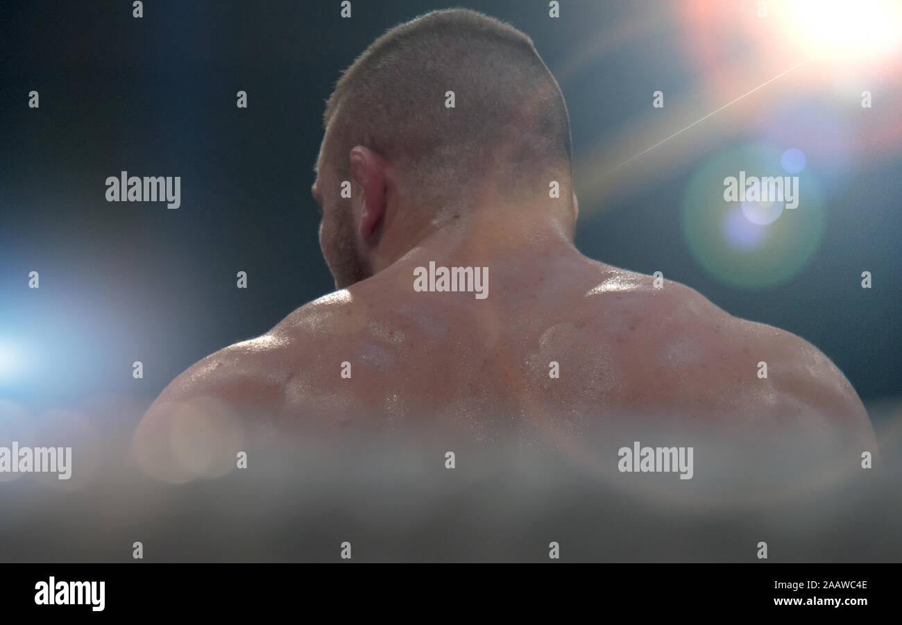 Professional boxer fight during match Stock Photo - Alamy