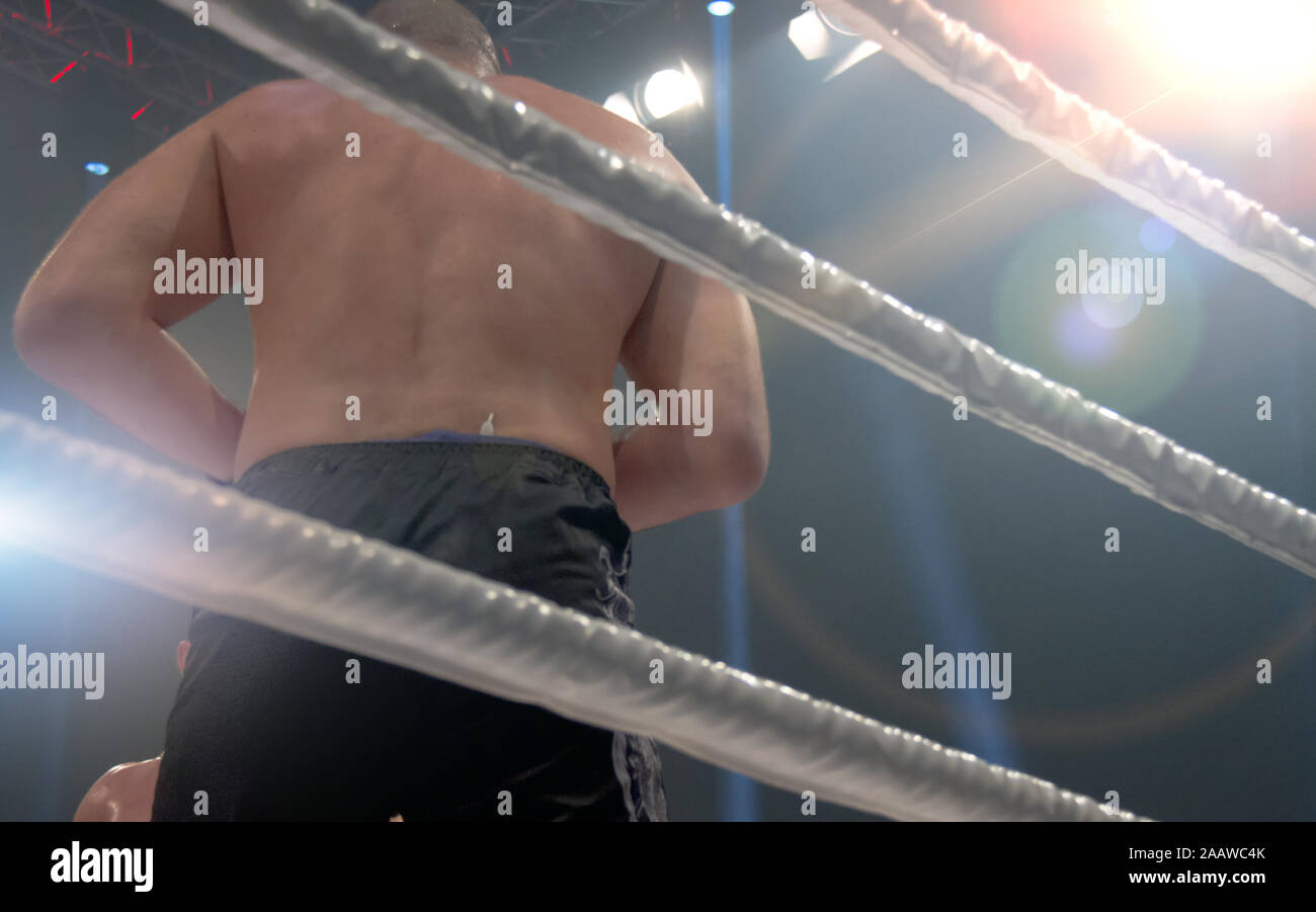 Professional boxer fight during match Stock Photo - Alamy