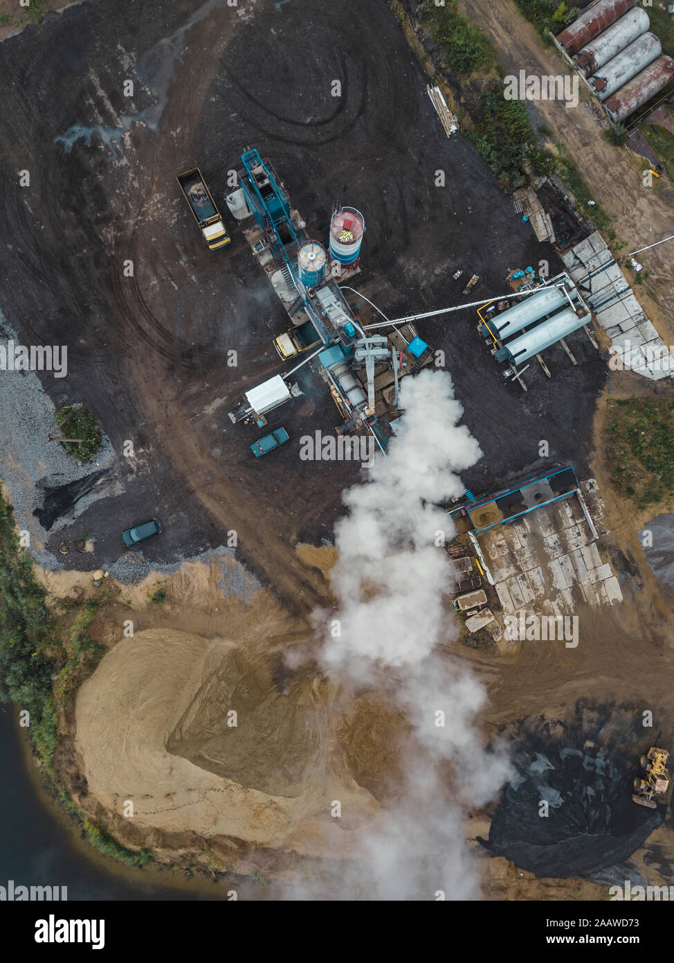 Aerial view of asphalt plant at Moscow, Russia Stock Photo - Alamy