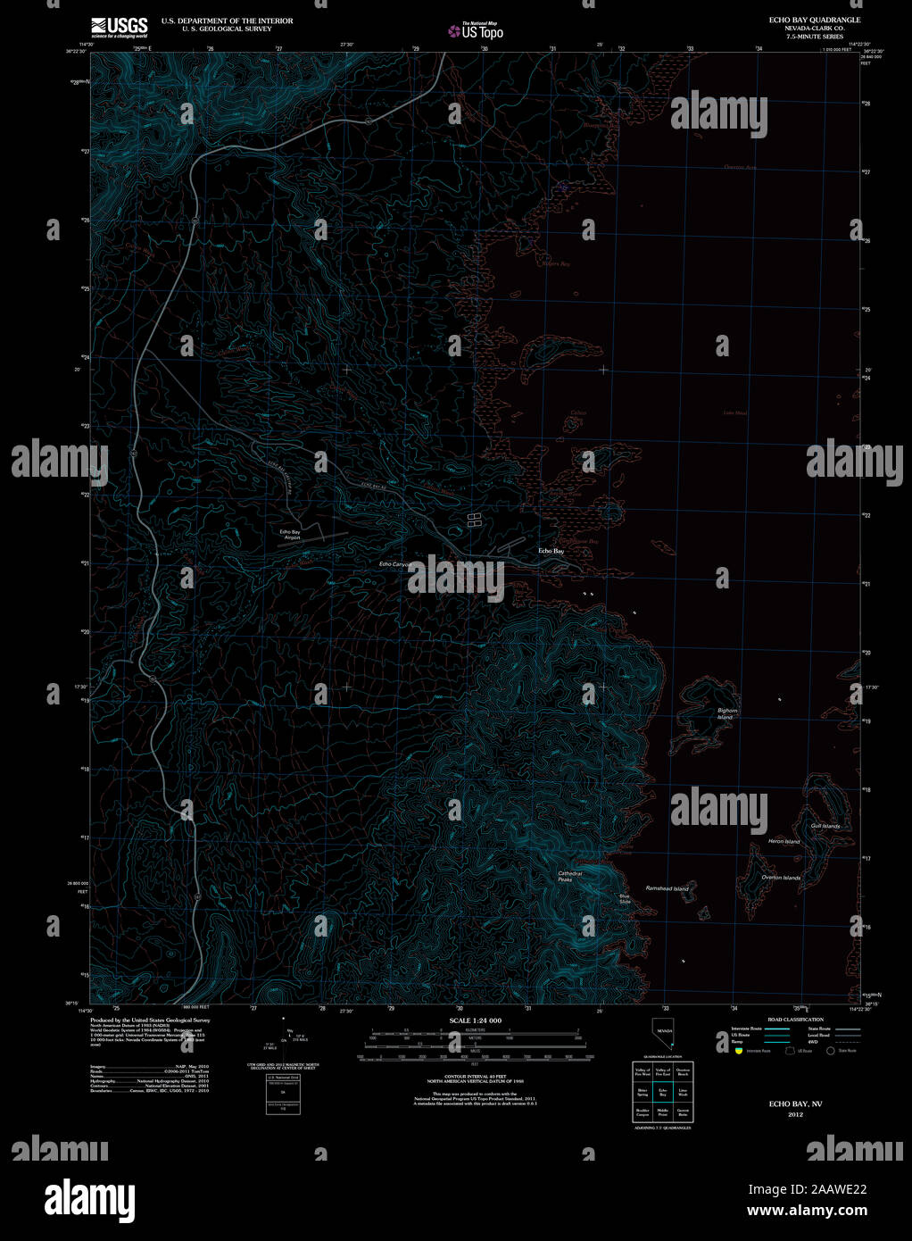 Map of echo bay hi-res stock photography and images - Alamy