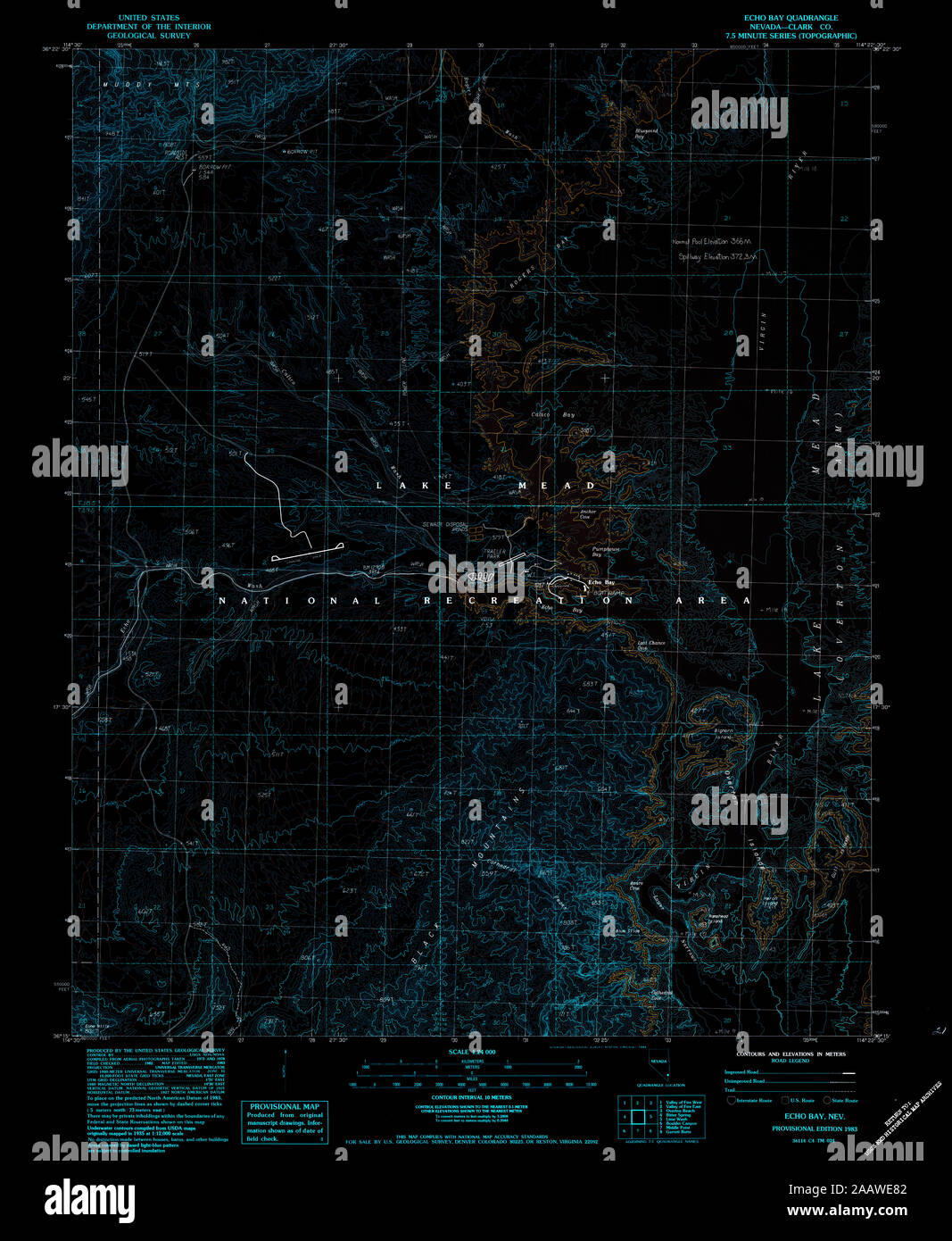 Map of echo bay hi-res stock photography and images - Alamy