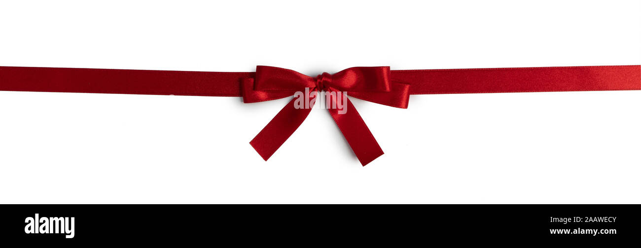 Elegant satin red ribbon bow isolated on white background Stock Photo ...