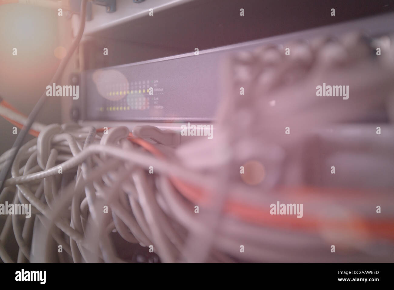 Server rack with Servers and cables Stock Photo - Alamy