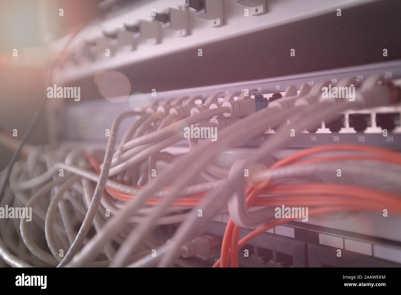 Server rack with Servers and cables Stock Photo - Alamy