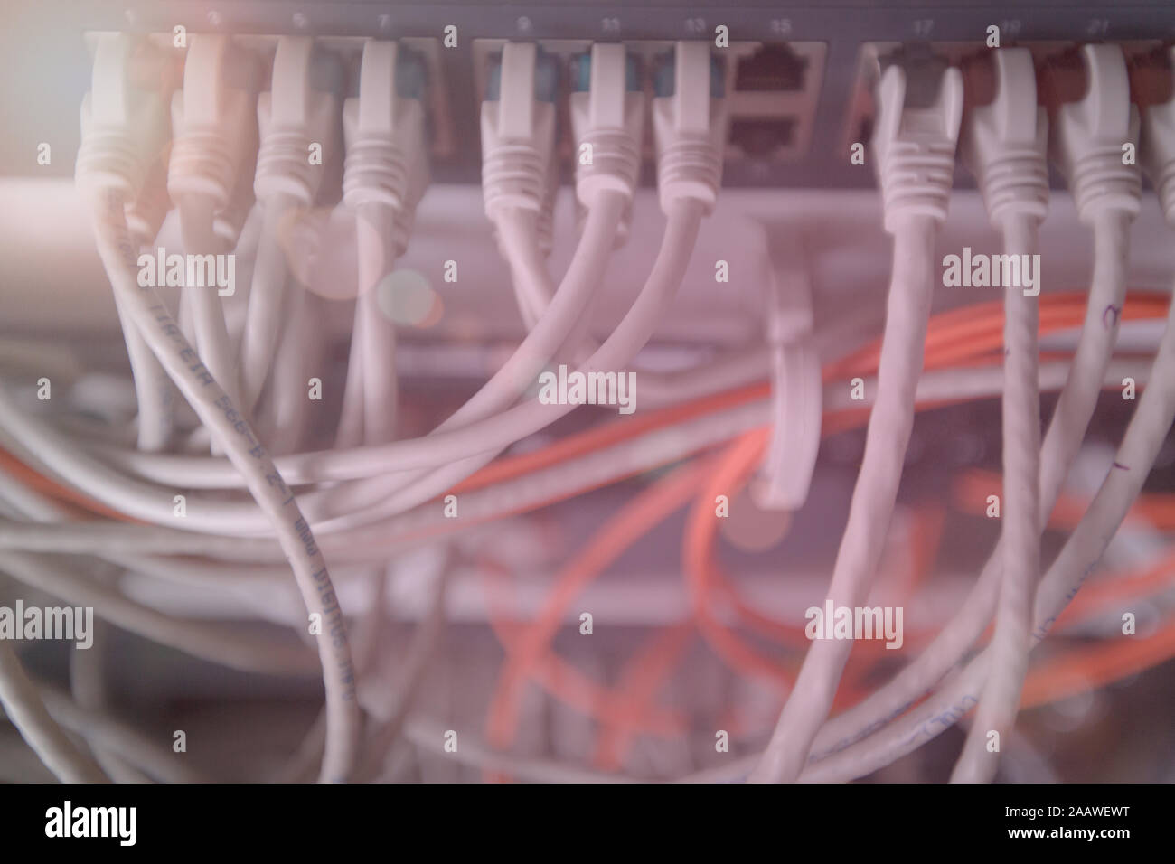 Server rack with Servers and cables Stock Photo - Alamy