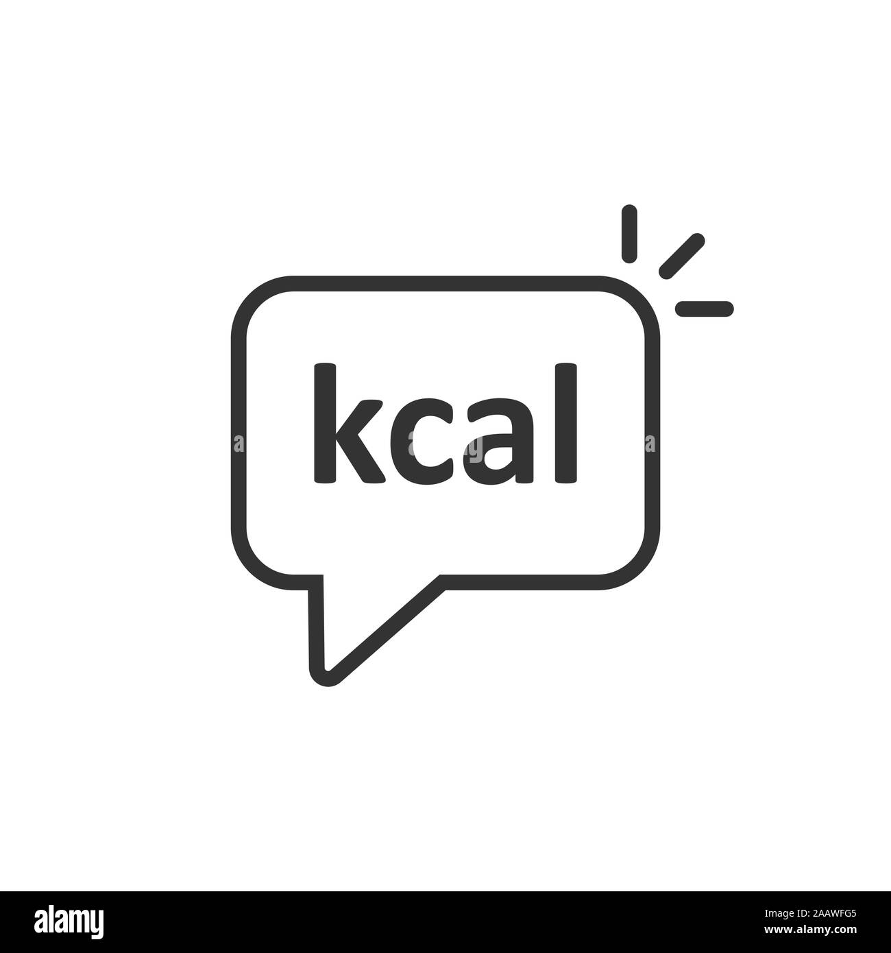 Kcal icon in flat style. Diet vector illustration on white isolated ...